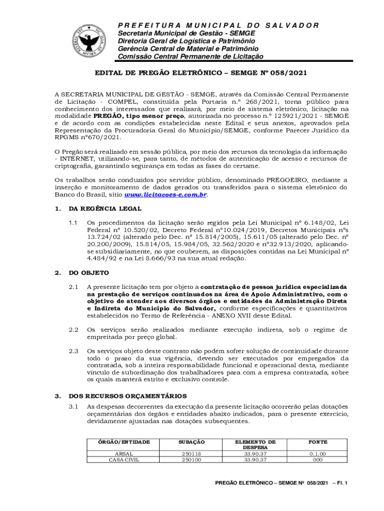 Fillable Online Presidente da Comisso Central Permanente de Licitao da ... Fax Email Print ...