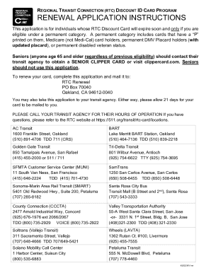 Fillable Online Regional Transit Connection (RTC) Card Request - SFMTA ...