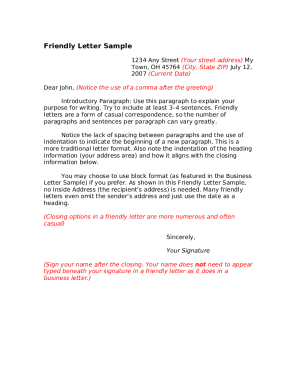 Friendly letter sample readwritethink - PDF4PRO Doc Template | pdfFiller