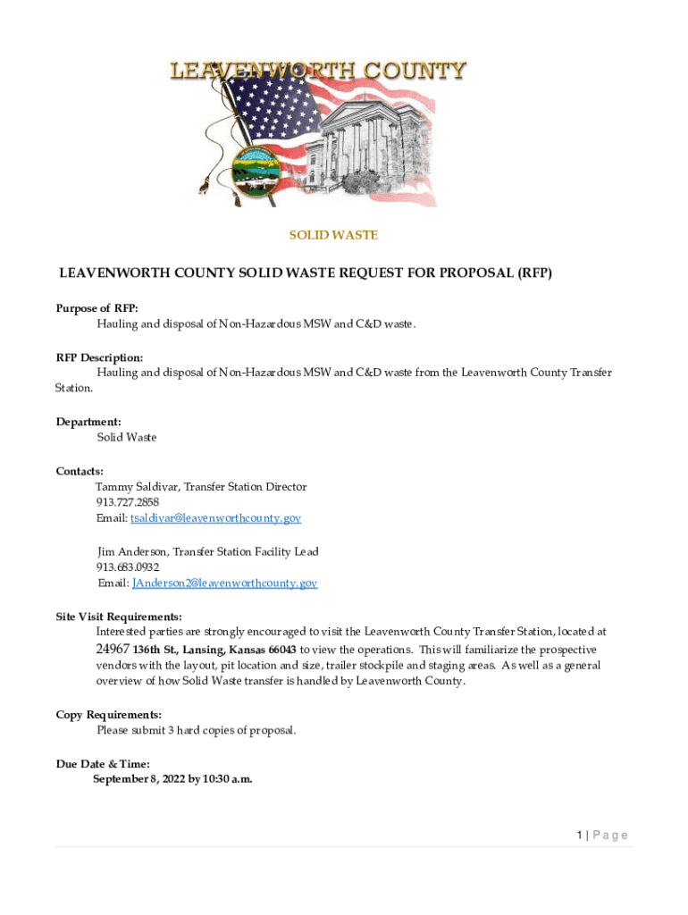 Fillable Online Leavenworth County Solid Waste Department Fax Email ...