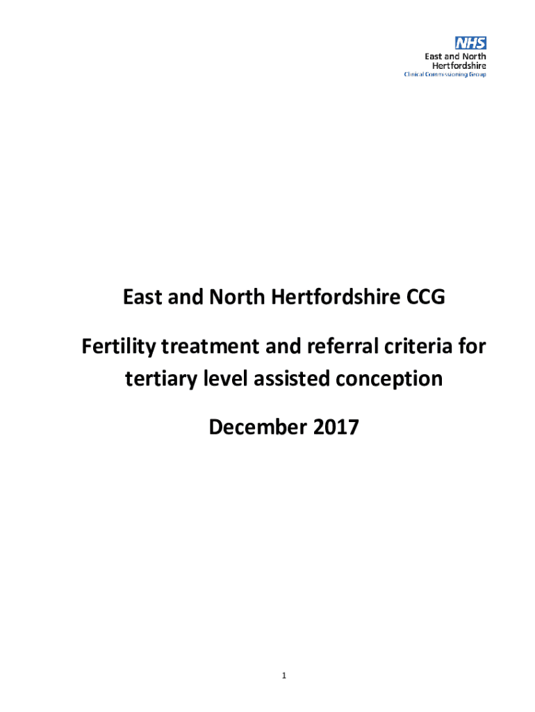 Fillable Online Fertility treatment and referral criteria for tertiary level assisted ... Fax ...