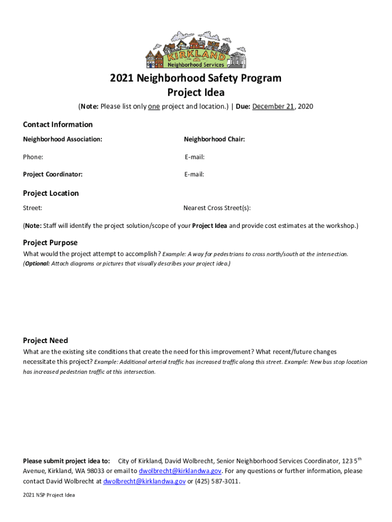 Fillable Online NSP Project Idea Form 2021. NSP Project Idea Form 2021 ...