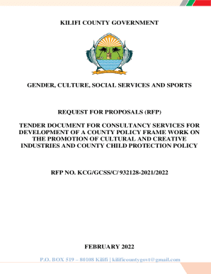 Fillable Online Guidance Note: Model RFP Templates for Consulting ...