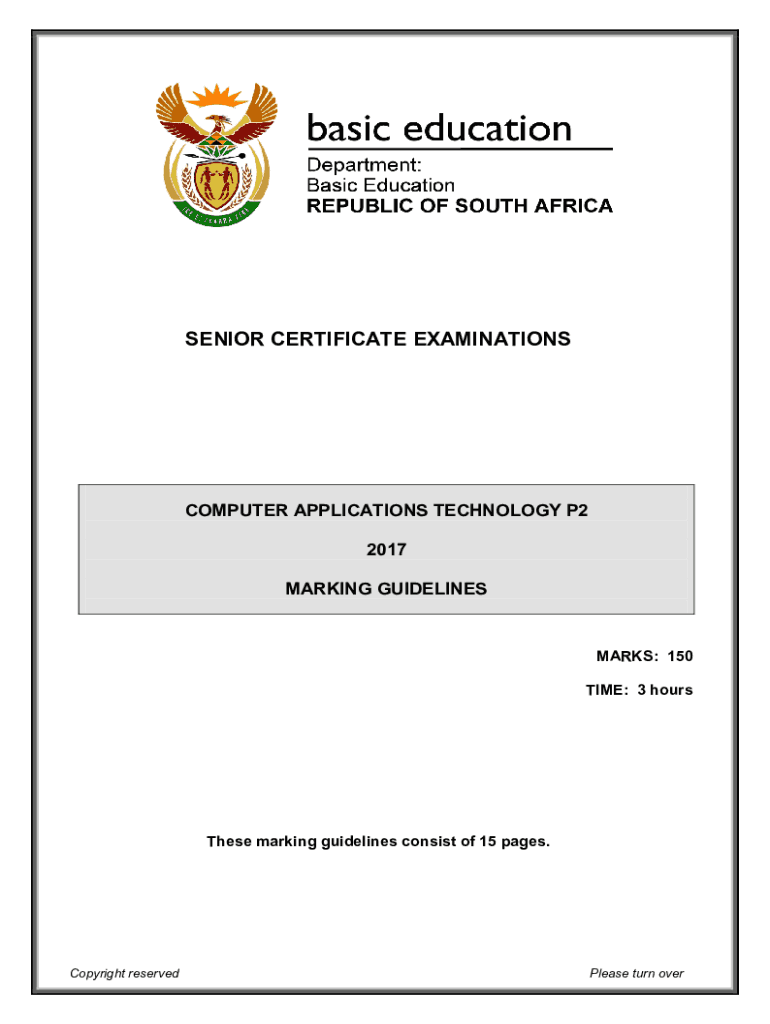 Fillable Online SENIOR CERTIFICATE EXAMINATIONS - Axon Digital Fax Email Print - pdfFiller