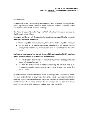 Fillable Online pebp state nv State of Nevada Public Employees' Benefits Program (PEBP ... Fax ...