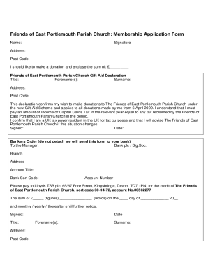 Fillable Online Friends of Kilfinan Parish Church MEMBERSHIP FORM Fax ...