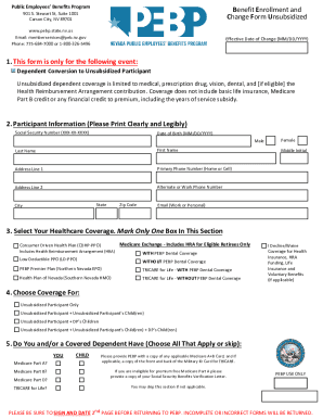 Fillable Online pebp state nv Public Employees' Benefits Program Fax ...