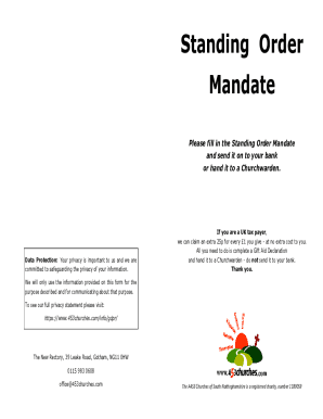 Fillable Online Standing Order Mandate Form Template - Jotform Fax ...