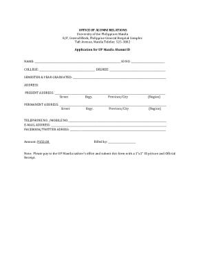 Fillable Online alumni upm edu FormsOffice of Alumni Relations Fax Email Print - pdfFiller