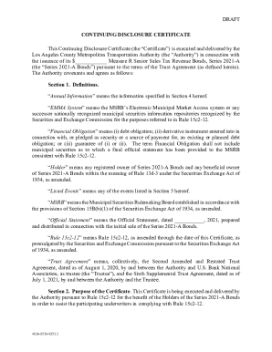 Fillable Online continuing disclosure certificate - The Port of Los Angeles Fax Email Print ...