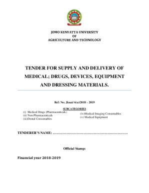 Fillable Online tender for supply and delivery of medical; drugs, devices ... Fax Email Print ...