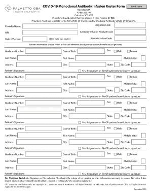 Fillable Online COVID-19 Monoclonal Antibody Infusion Roster Form Fax ...