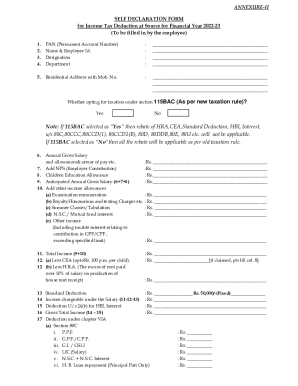 Fillable Online Submission of Self Declaration Form for the ... - IIT ...