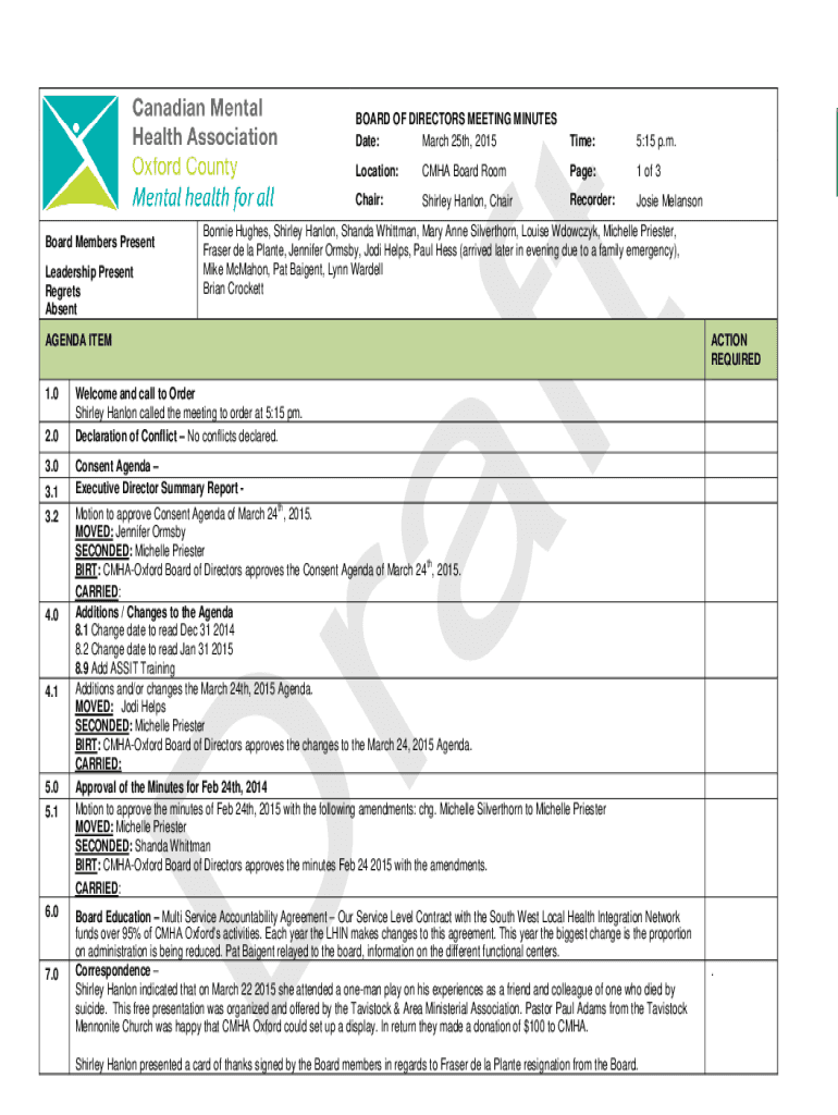 Fillable Online cmhaoxford on Bonnie Hughes, Shirley Hanlon, Shanda ...