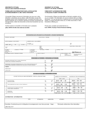 Fillable Online Third-Party Authorization Form to Release Student ...