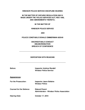 Fillable Online Windsor Police Service Discipline Hearing Fax Email ...
