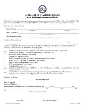 Fillable Online affidavit of shared residence Fax Email Print - pdfFiller