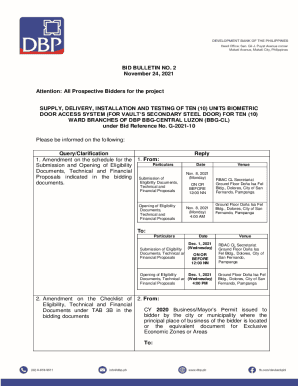 Fillable Online Bi-annual Service Inspection Of 1 Bank Vault And 2 ...