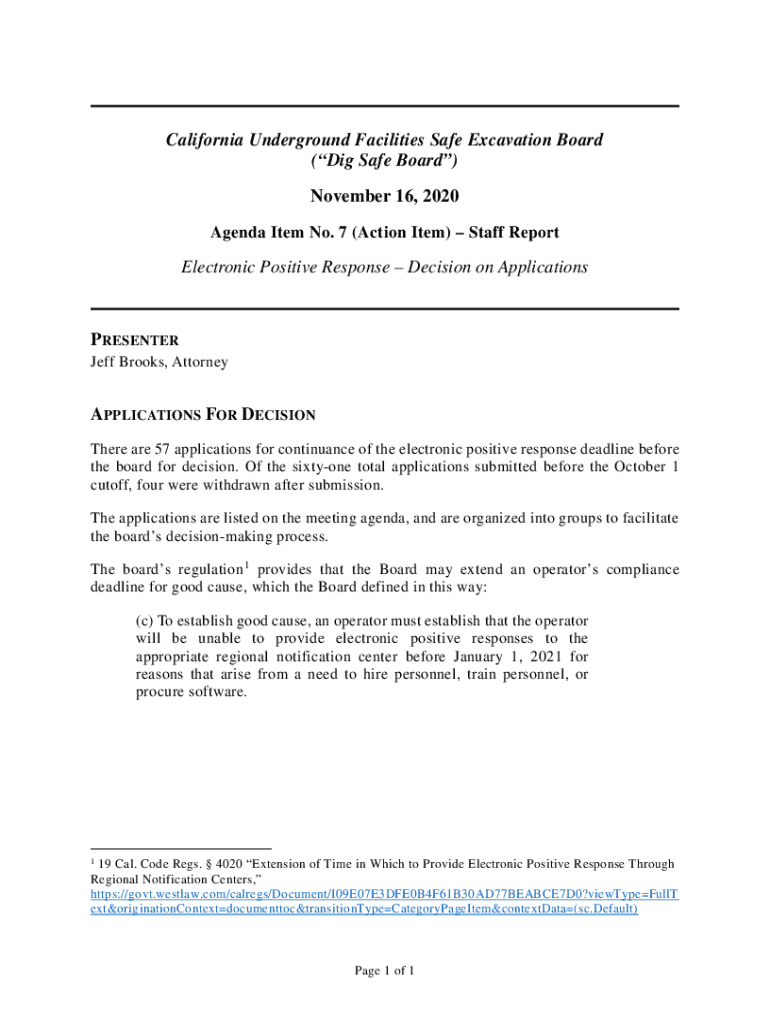 Fillable Online Item 7 - Electronic Positive Response Staff Report Fax Email Print - pdfFiller