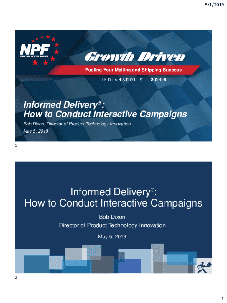 Fillable Online Informed Delivery: How to Conduct Interactive Campaigns ...