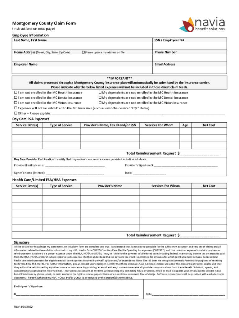 Fillable Online Montgomery County Claim Form Fax Email Print - pdfFiller