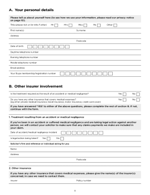 Fillable Online Your moratorium pre-treatment form - Bupa Fax Email ...