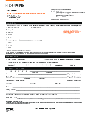 Fillable Online Template Gift Form.pdf Fax Email Print - pdfFiller