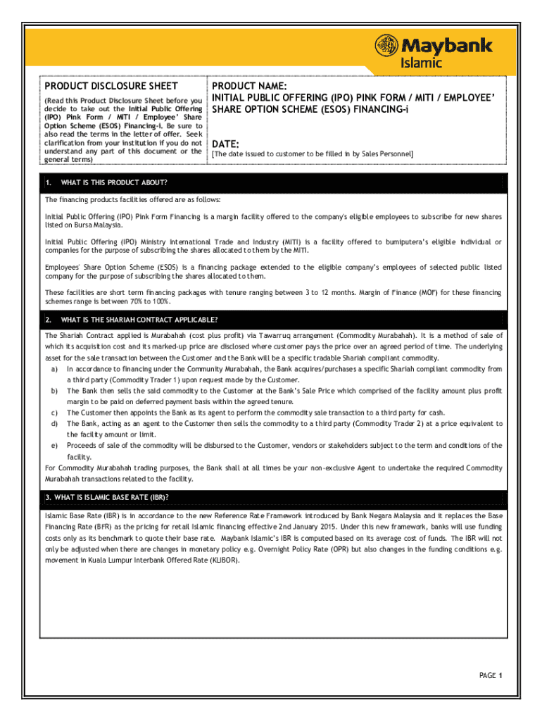 Fillable Online Initial Public Offering (IPO) Pink Form / MITI ...