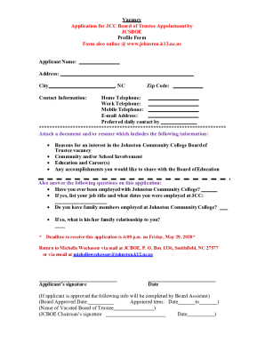 Fillable Online ADVISORY COUNCIL MEMBER PROFILE/RESUME FORM Fax Email ...