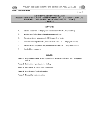 Fillable Online PROJECT DESIGN DOCUMENT FORM FOR ... - CDM Fax Email Print - pdfFiller