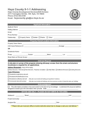 Fillable Online Map/GIS Data Request Form - Hays County Fax Email Print ...