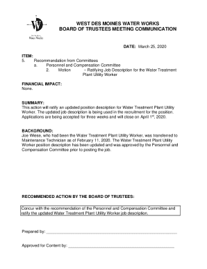 Fillable Online Water Works Board Packet Fax Email Print - pdfFiller