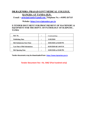 Fillable Online Tenders - Dr. Rajendra Prasad Govt. Medical College ...