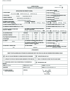 Fillable Online Utah Admin. Code R649-8-4 - Form 3, Application for ...