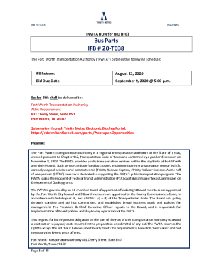 Fillable Online Invitation for Bid (IFB Definition: 646 SamplesLaw ...