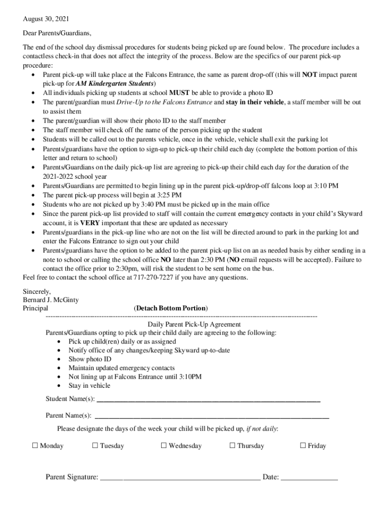 Fillable Online Parents Guidelines - Arrival & Dismissal - Google Sites ...