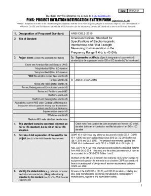 Fillable Online Project Initiation Notice - Welcome to ASA Standards Fax Email Print - pdfFiller