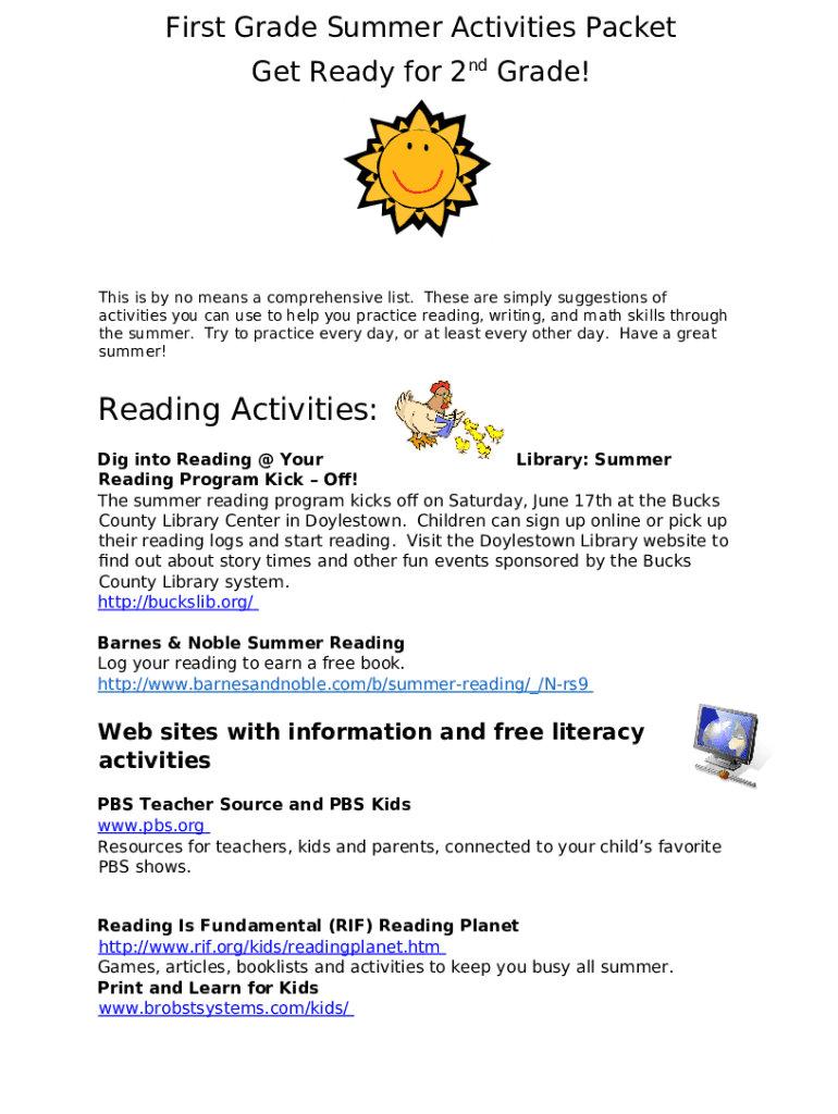 Results for getting ready for first grade summer packet - TPT Doc ...