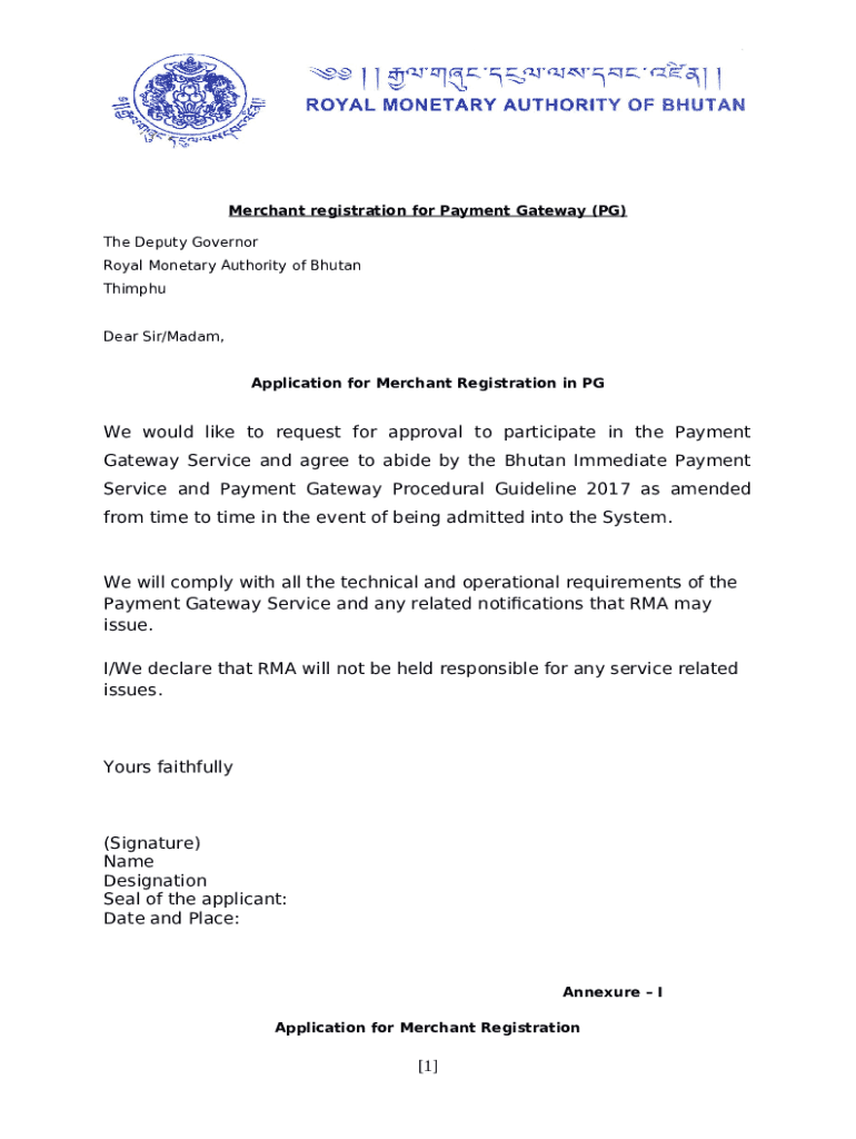 Merchant Registration - Royal Monetary Authority Doc Template | pdfFiller