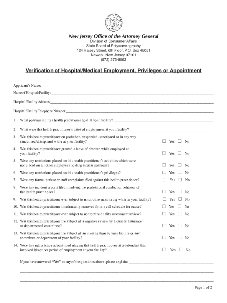 Fillable Online NJ Office-Attorney General-Consumer Affairs - Newark Fax Email Print - pdfFiller