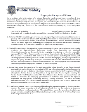 Fillable Online Waiver Agreement, FBI Privacy Act Statement Fax Email ...