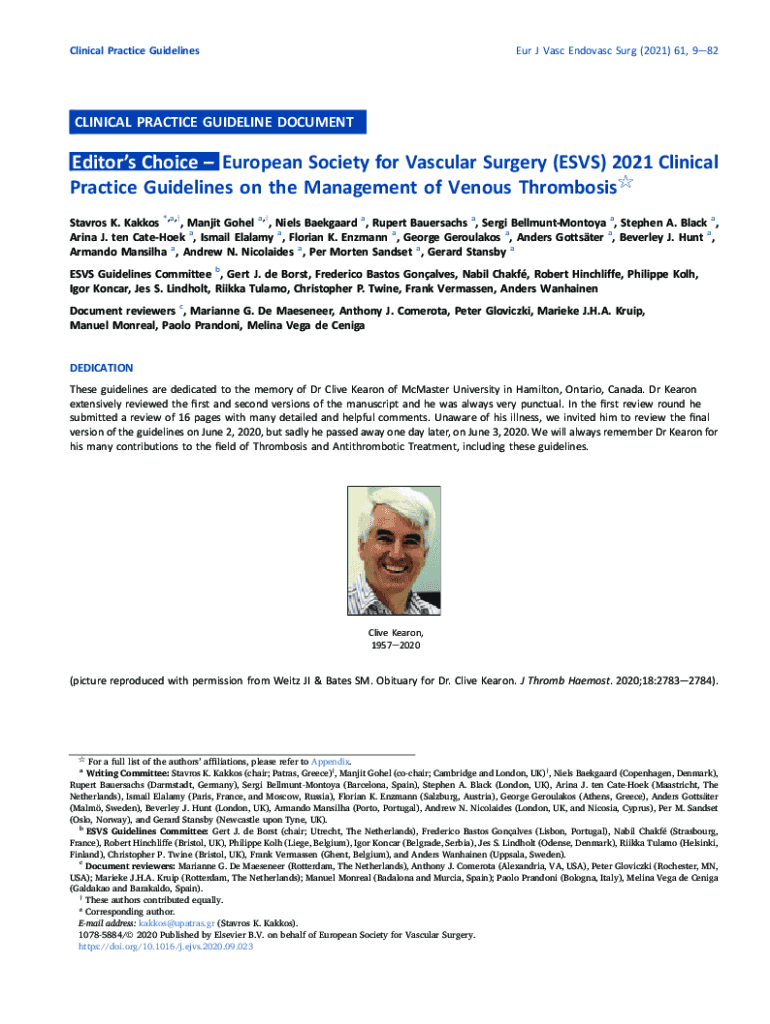 Fillable Online Clinical Practice GuidelinesSociety for Vascular Surgery Fax Email Print - pdfFiller