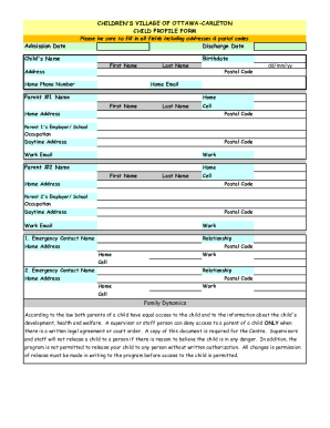 Fillable Online Registration Forms - Children's Village Of Ottawa ...