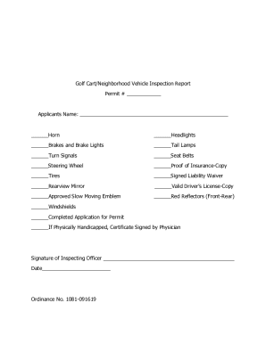 Fillable Online oglesby il Golf Cart Inspection Form and Permit ... Fax ...