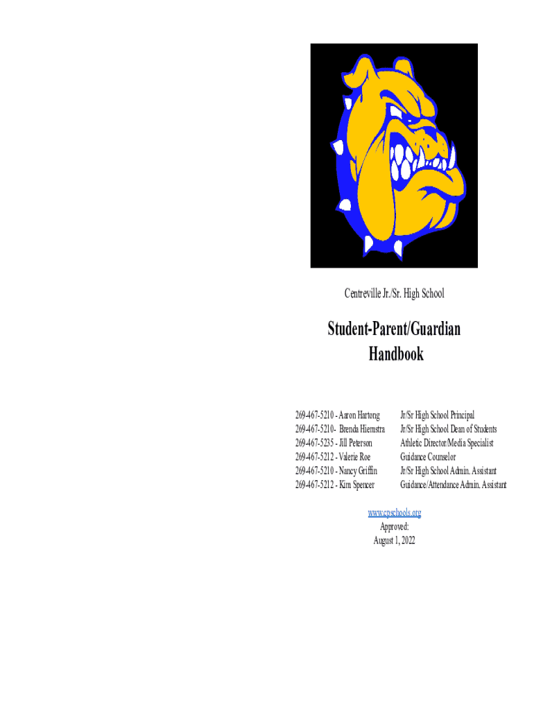 Fillable Online Student Handbook 2022-2023 edition v. 2 - Centreville ...