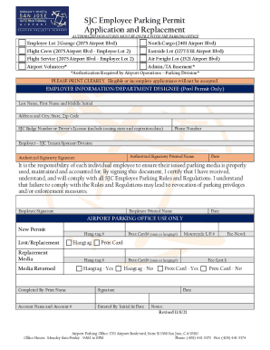 Fillable Online Employee Parking Forms - San Jose International Airport ...