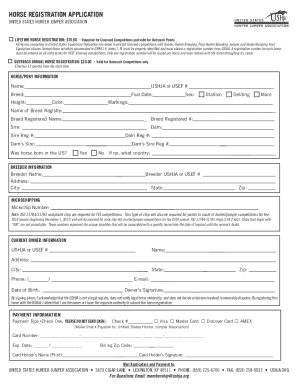 Fillable Online HORSE REGISTRATION APPLICATION Fax Email Print - pdfFiller