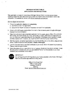 Fillable Online Notary application - State of Michigan Fax Email Print ...
