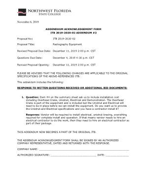 Fillable Online ADDENDA ACKNOWLEDGEMENT & BID CERTIFICATION Fax Email Print - pdfFiller
