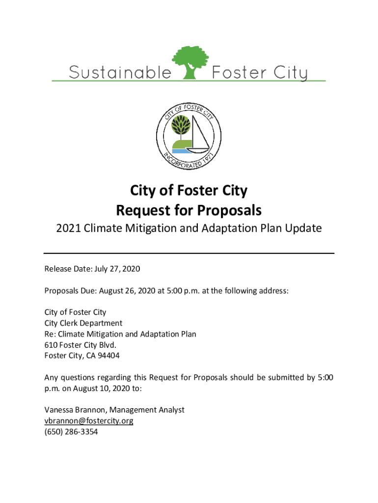 Fillable Online Request for Proposals - Climate Mitigation and ...